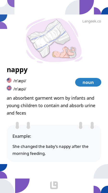 Definition & Meaning of "Nappy" | Picture Dictionary
