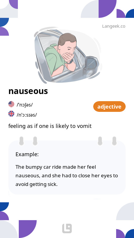 Definition & Meaning of "Nauseous" | Picture Dictionary