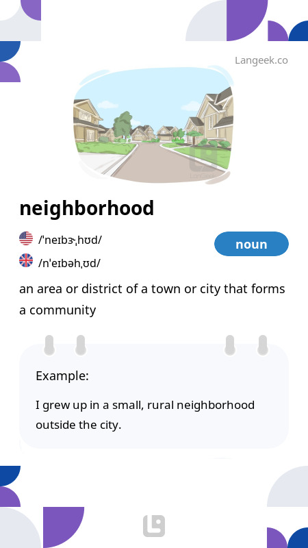 Definition & Meaning of "Neighborhood" | Picture Dictionary