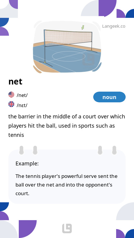 Definition & Meaning of "Net" | LanGeek