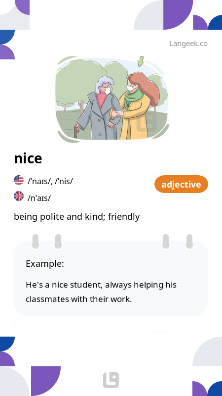 Definition & Meaning of "Nice" | Picture Dictionary