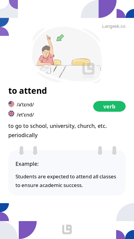 Definition & Meaning of "Attend" | Picture Dictionary