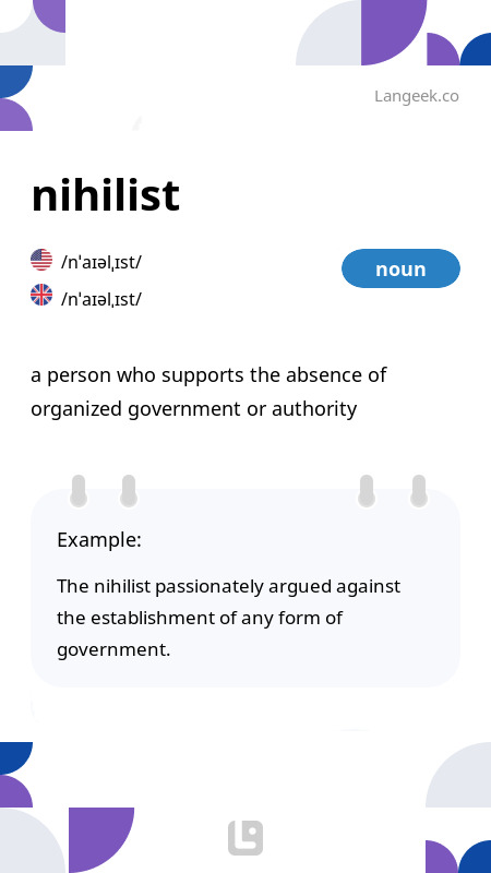 Definition & Meaning of "Nihilist" | Picture Dictionary