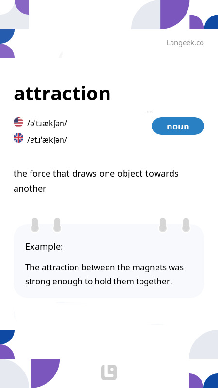 Definition & Meaning of "Attraction" | Picture Dictionary