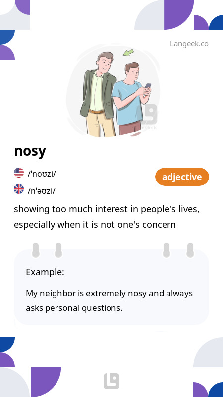 Definition & Meaning of "Nosy" | Picture Dictionary