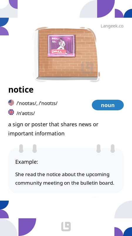 Definition & Meaning of "Notice" | Picture Dictionary