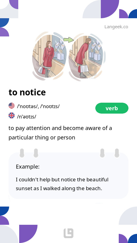 Definition & Meaning of "Notice" | Picture Dictionary