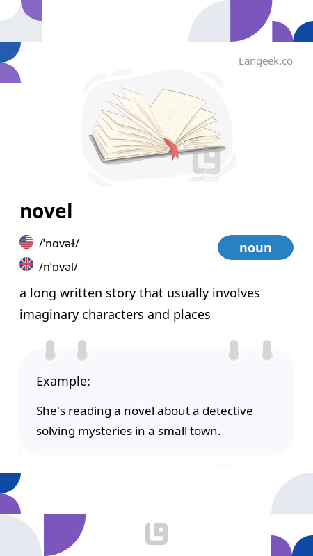 Definition & Meaning of "Novel" | LanGeek