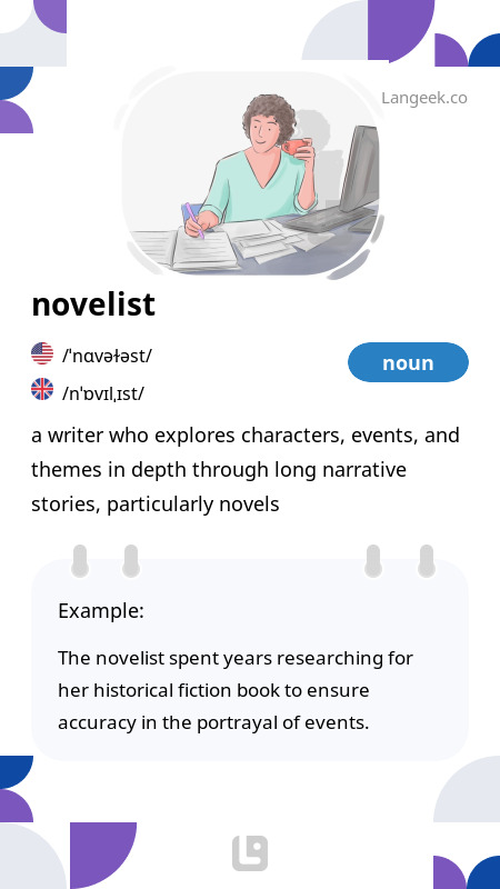 Definition & Meaning of "Novelist" | Picture Dictionary
