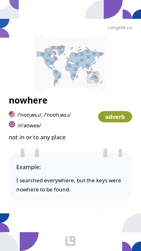 Definition & Meaning of "Nowhere" | Picture Dictionary