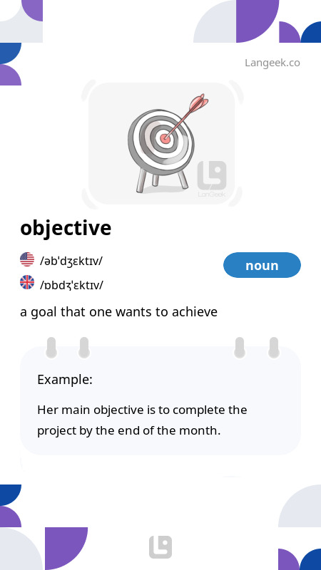 Definition & Meaning of "Objective" | Picture Dictionary