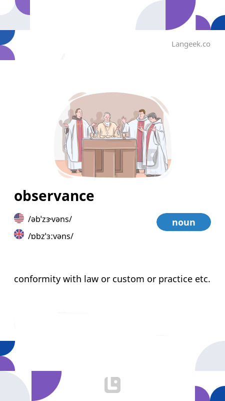 Definition & Meaning of "Observance" | Picture Dictionary