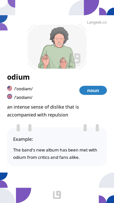 Definition & Meaning of "Odium" | Picture Dictionary