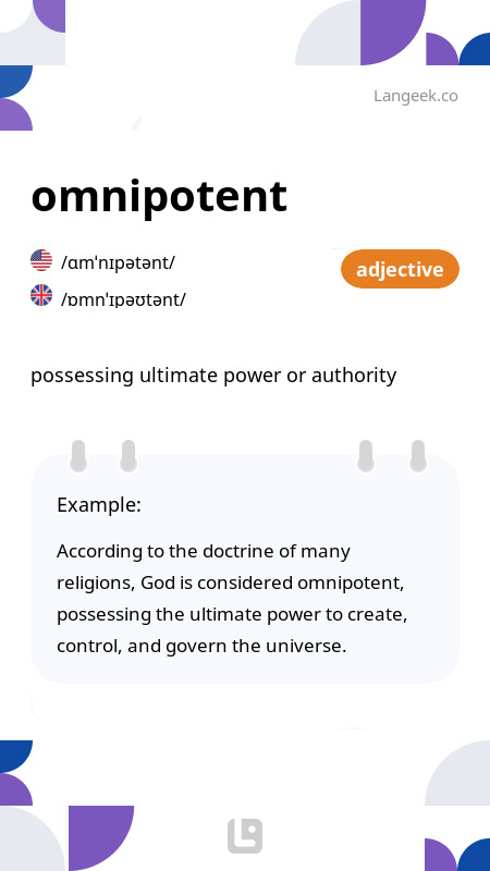 Definition And Meaning Of Omnipotent Langeek 7788