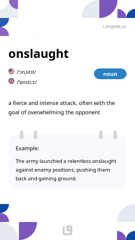 Definition & Meaning of "Onslaught" | Picture Dictionary