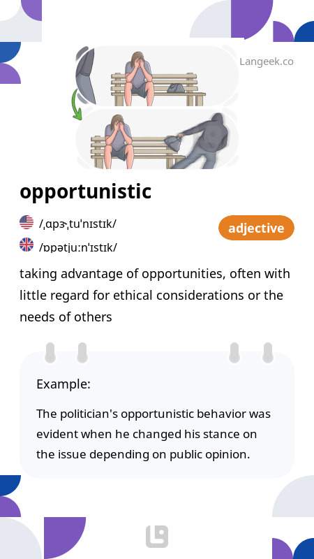 Definition & Meaning of "Opportunistic" | Picture Dictionary