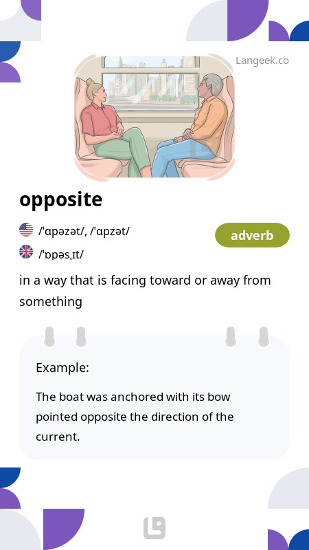 Definition & Meaning of "Opposite" | Picture Dictionary