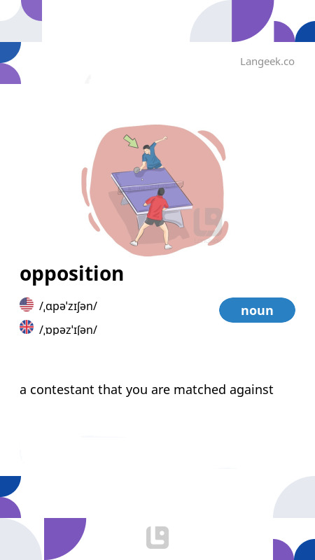 Definition & Meaning of "Opposition" | Picture Dictionary