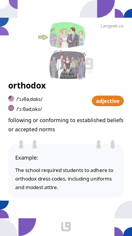 Definition & Meaning of "Orthodox" | Picture Dictionary