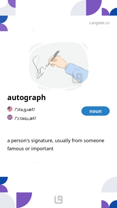 Definition & Meaning of "Autograph" | Picture Dictionary