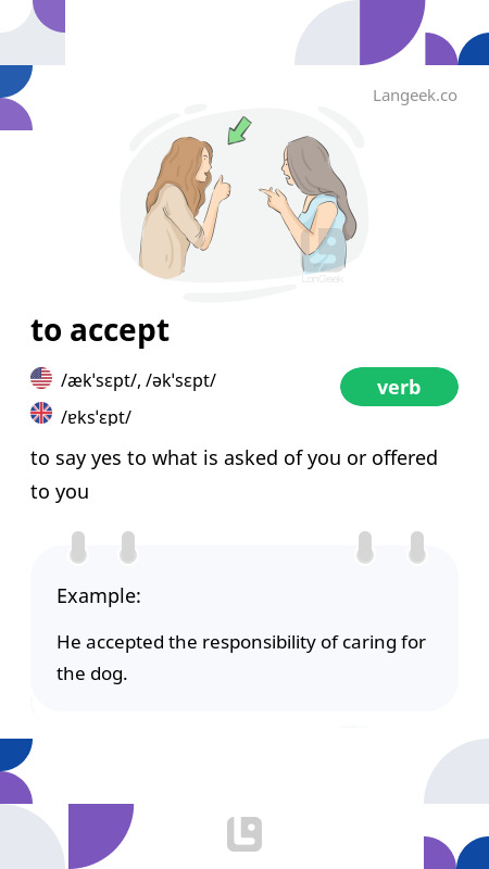 Definition & Meaning of "Accept" | Picture Dictionary