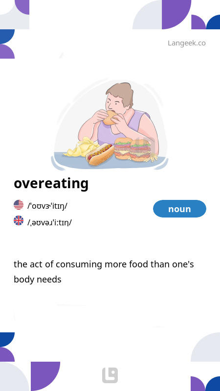 Definition & Meaning of "Overeating" | Picture Dictionary