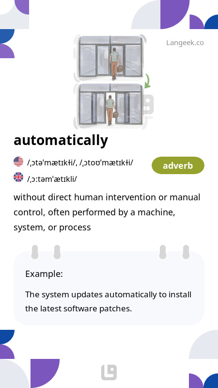 Definition & Meaning of "Automatically" | Picture Dictionary