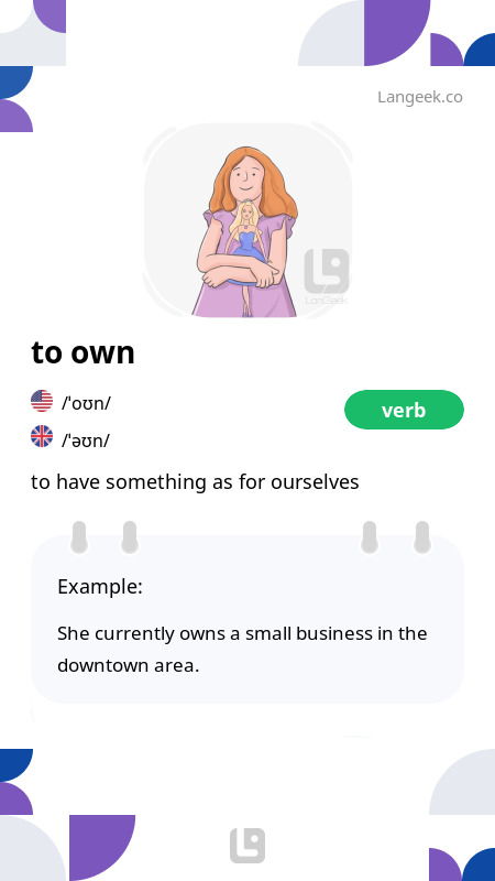 Definition & Meaning of "Own" | Picture Dictionary