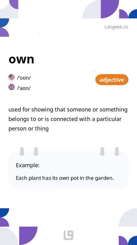 Definition & Meaning of "Own" | Picture Dictionary