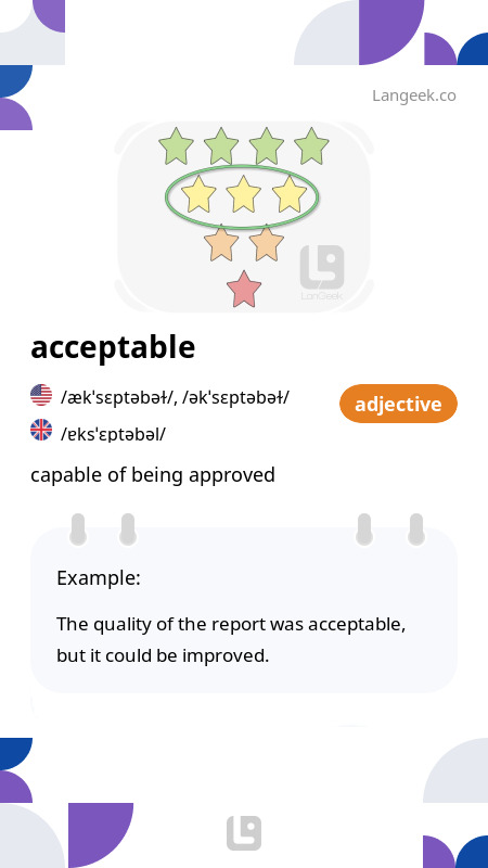 Definition & Meaning of "Acceptable" | Picture Dictionary