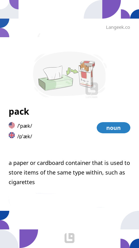 Definition & Meaning of "Pack" | LanGeek