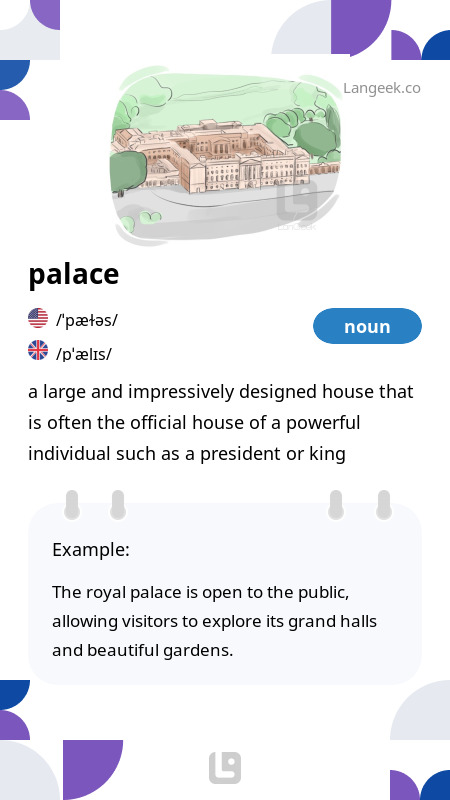 Definition & Meaning of "Palace" | LanGeek