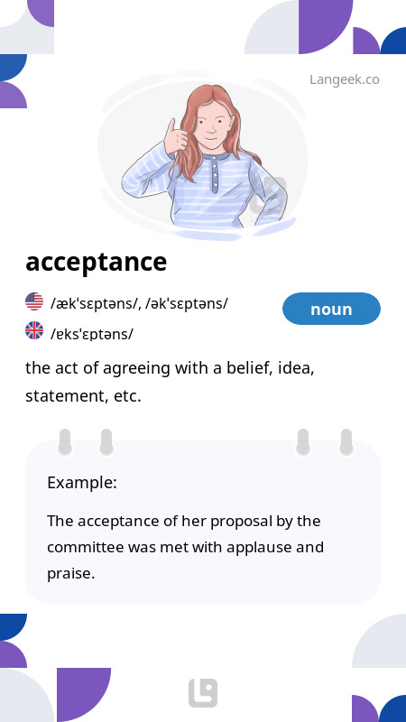 Definition & Meaning of "Acceptance" | LanGeek