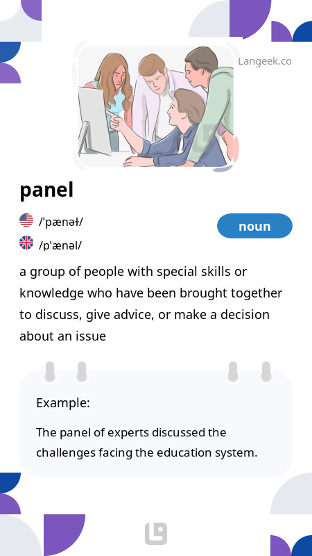 Definition & Meaning of "Panel" | LanGeek