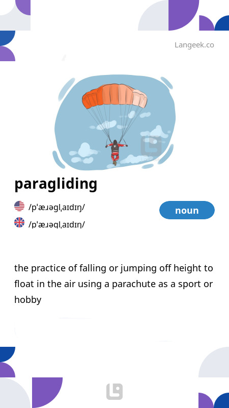 Definition & Meaning of "Paragliding" | Picture Dictionary