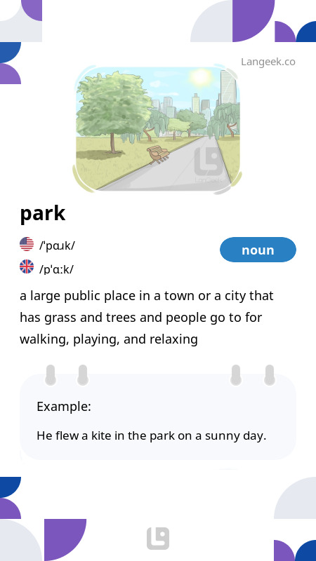 Definition & Meaning of "Park" | Picture Dictionary