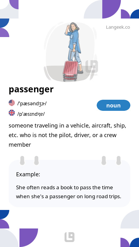 Definition & Meaning of "Passenger" | LanGeek