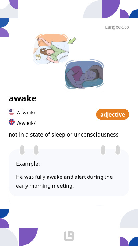 Definition & Meaning of "Awake" | LanGeek