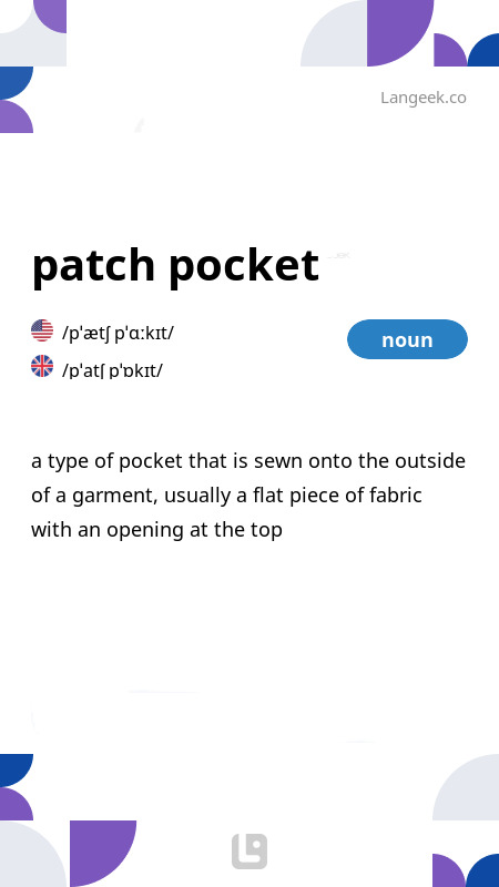 Definition & Meaning of "Patch pocket" | Picture Dictionary
