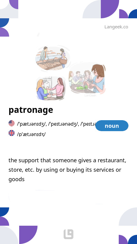Definition & Meaning of "Patronage" | Picture Dictionary