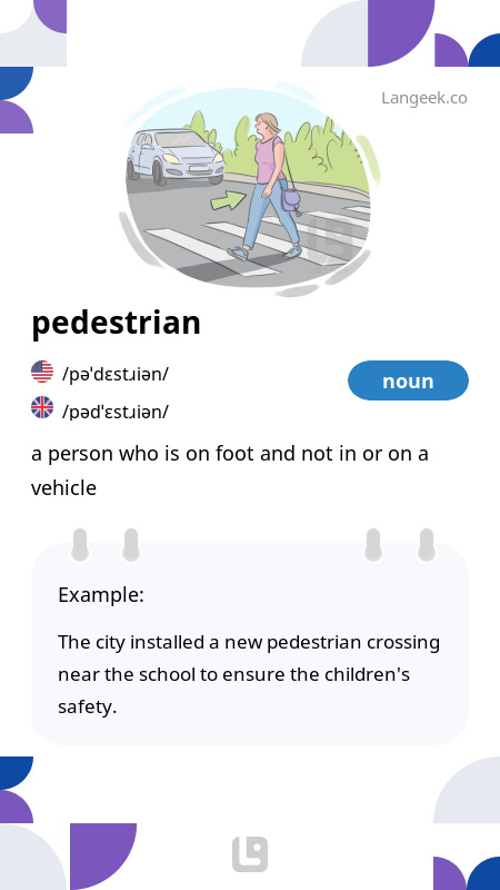 Definition & Meaning of "Pedestrian" | Picture Dictionary