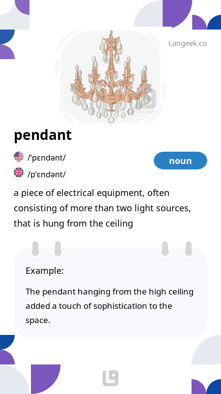 Definition & Meaning of "Pendant" | LanGeek