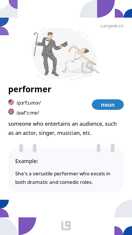 Definition & Meaning of "Performer" | Picture Dictionary