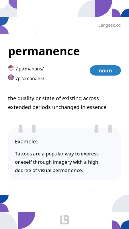 Definition & Meaning of "Permanence" | Picture Dictionary