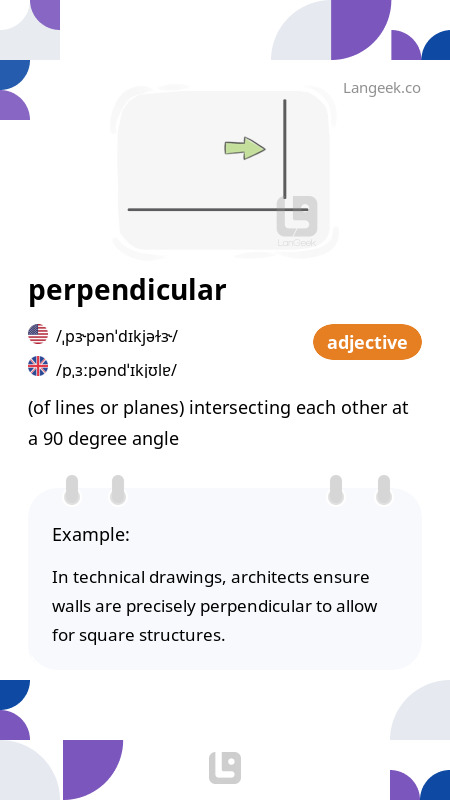 Definition & Meaning of "Perpendicular" | Picture Dictionary