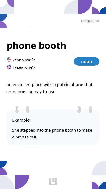 Definition & Meaning of "Phone booth" | Picture Dictionary