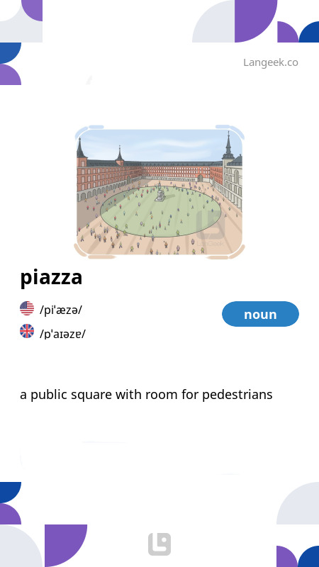 Definition & Meaning of "Piazza" | Picture Dictionary
