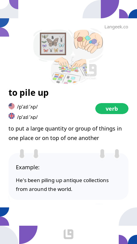 Definition & Meaning of "Pile up" | Picture Dictionary