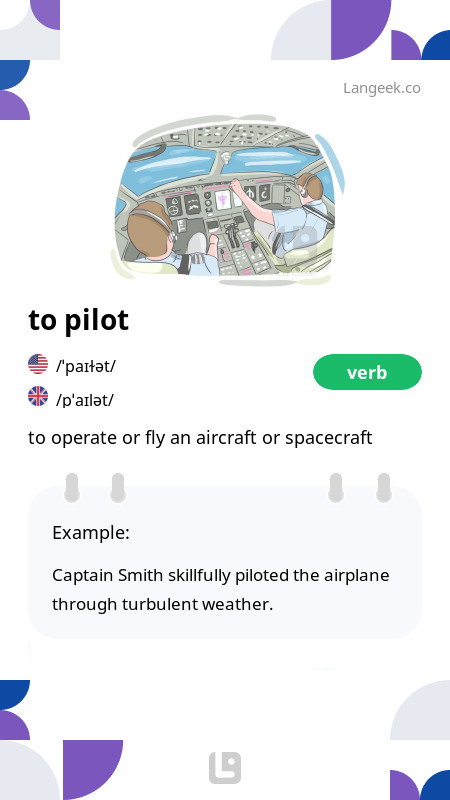 Definition & Meaning of "Pilot" | LanGeek