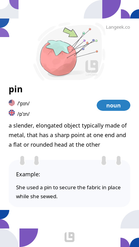 Definition & Meaning of "Pin" | LanGeek